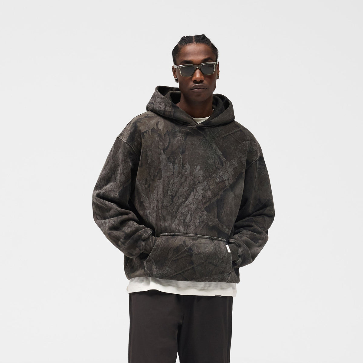 Initial Overdye Realtree® Oversized Hoodie - Overdyed Black | REPRESENT