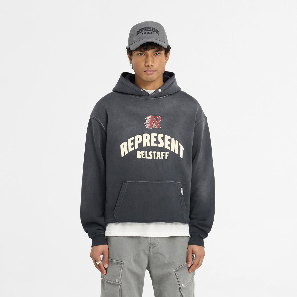 Represent X Belstaff Flame Phoenix Hoodie | Shadow | REPRESENT