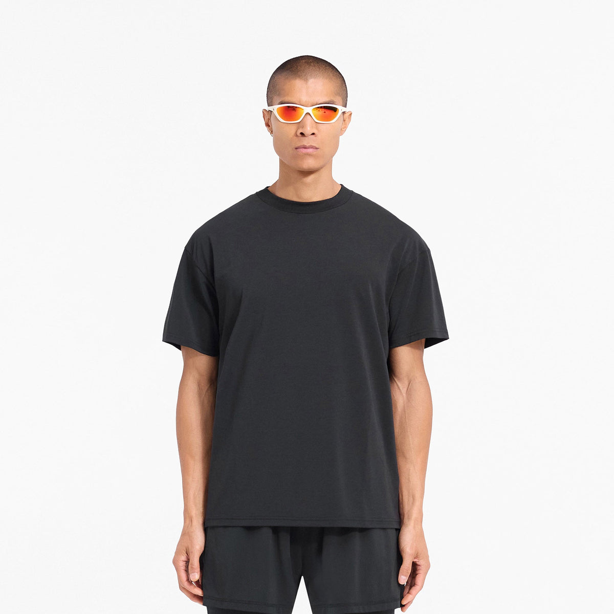 Black Oversized Gym Top | 247 DNA | REPRESENT