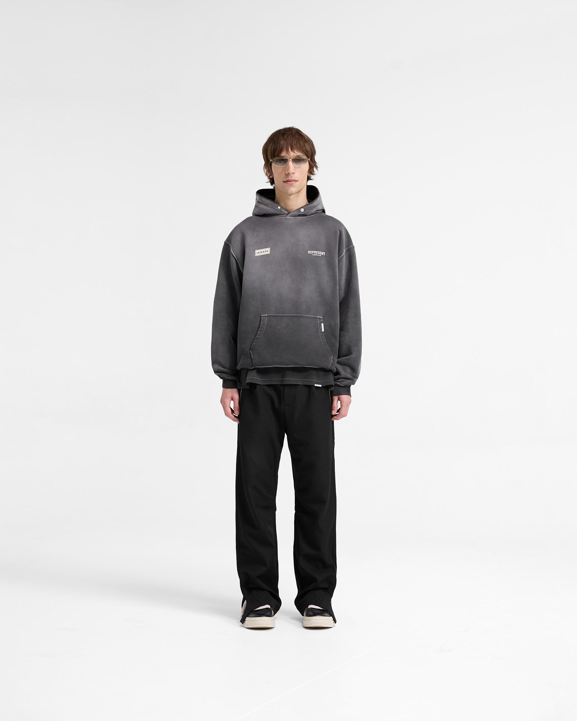 Represent X Oasis Owners Club Hoodie | Stained Black | REPRESENT