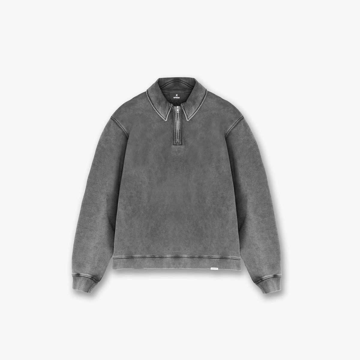 Initial Boxy Oversized Quarter Zip | Vintage Grey | REPRESENT