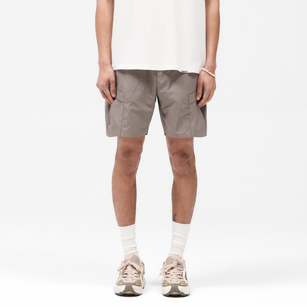 Mid Grey Tech Cargo Short Utility | Mens Shorts | REPRESENT