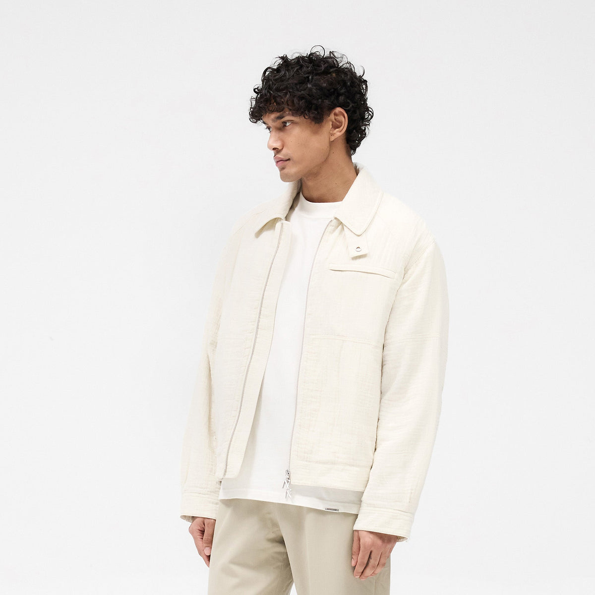 Ecru Crinkle Trucker Jacket | Jackets & Outwear | REPRESENT