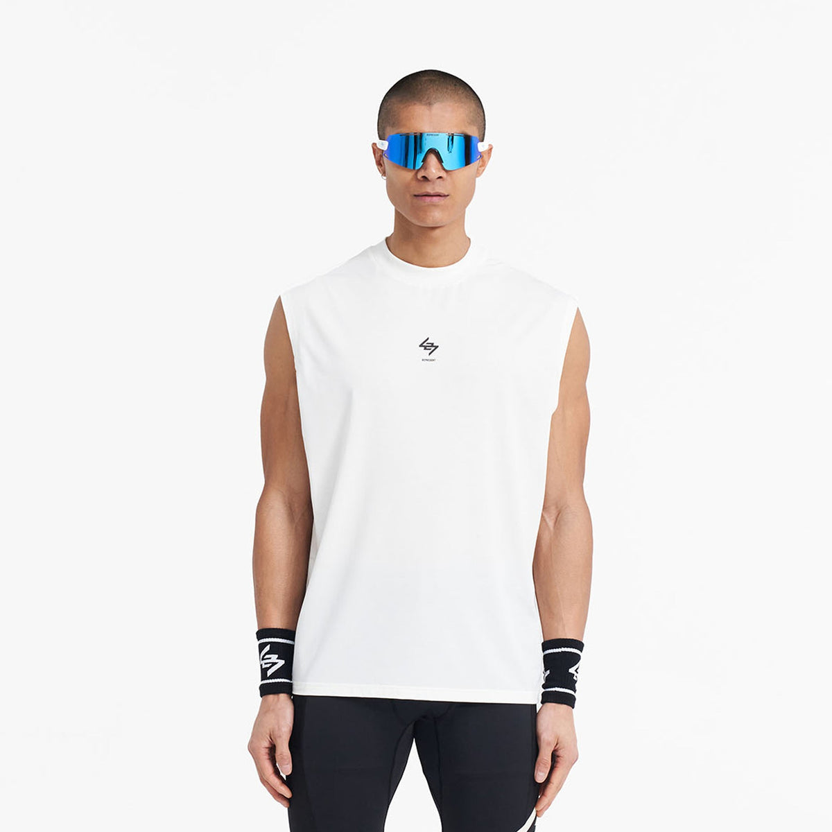 White Oversized Gym Tank | 247 | REPRESENT