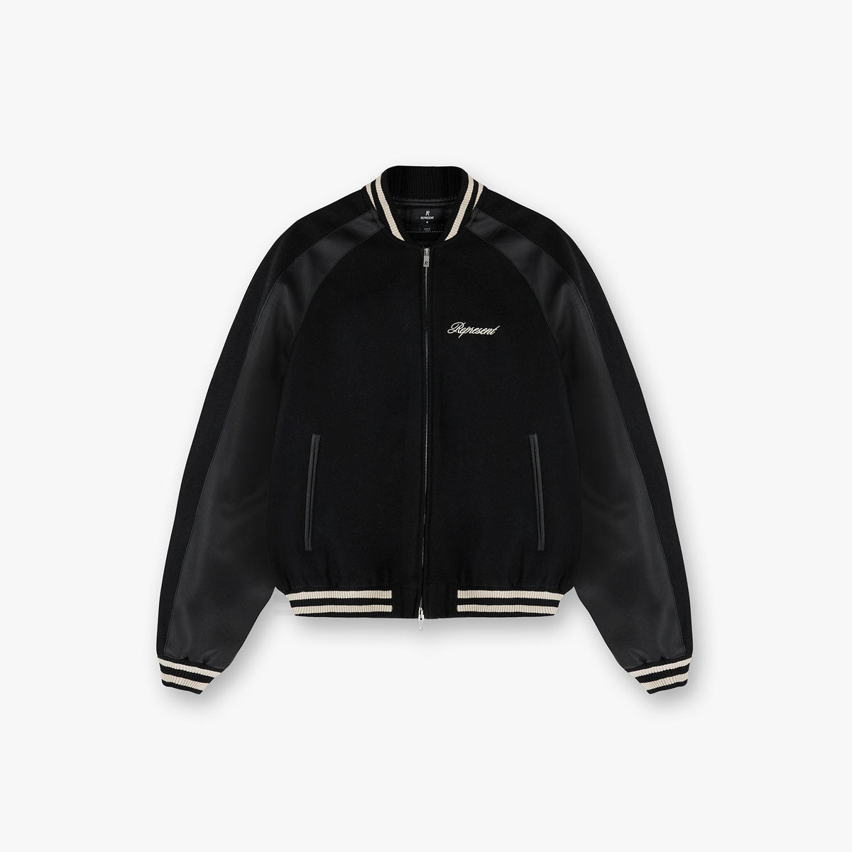 Raglan Varsity Jacket - Black | REPRESENT