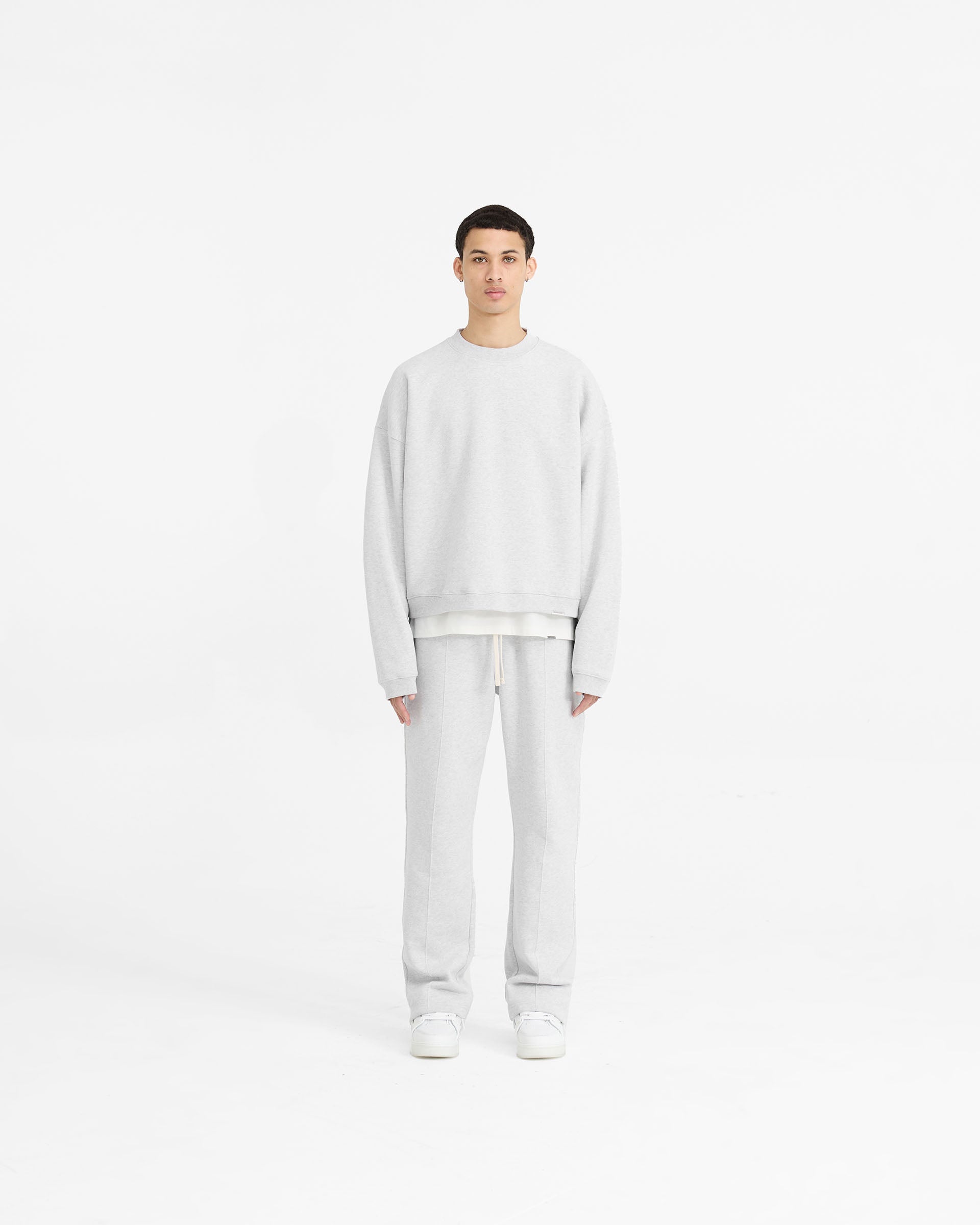 Initial Boxy Sweater - Ice Grey Marl | REPRESENT