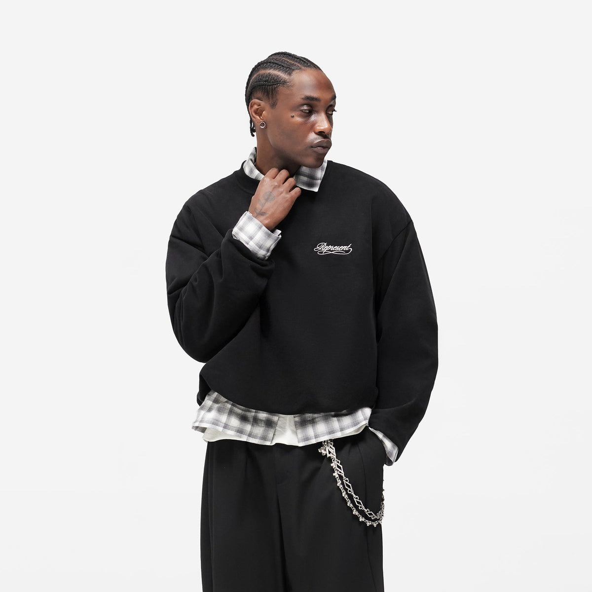 Dual Layer Script Sweatshirt | Mens Sweatshirts | REPRESENT