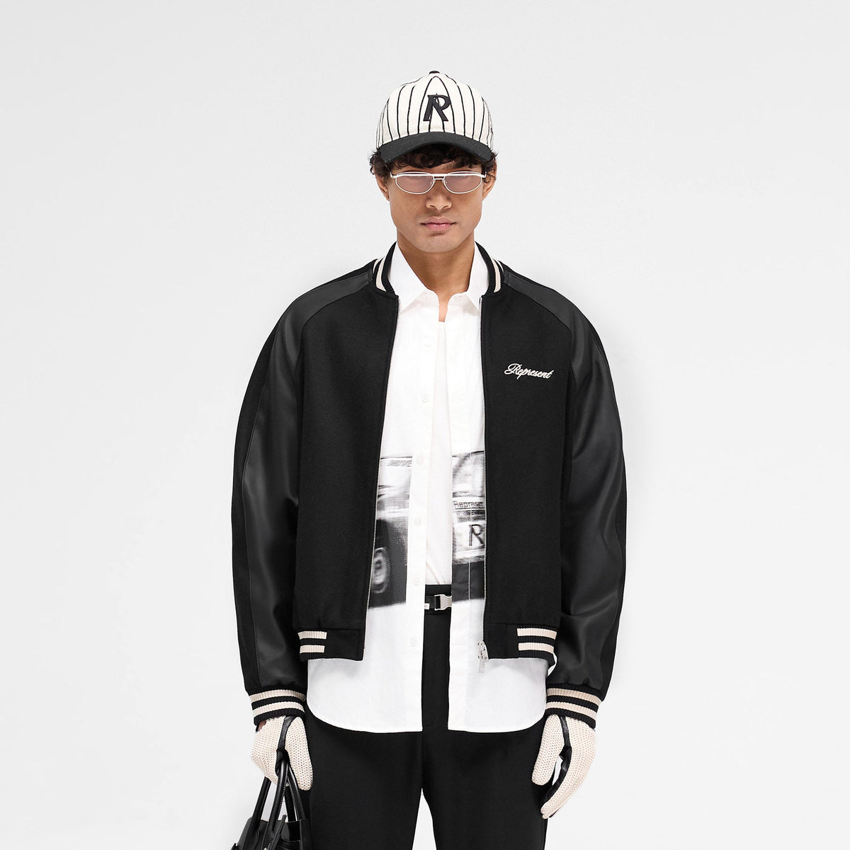 Raglan Varsity Jacket - Black | REPRESENT