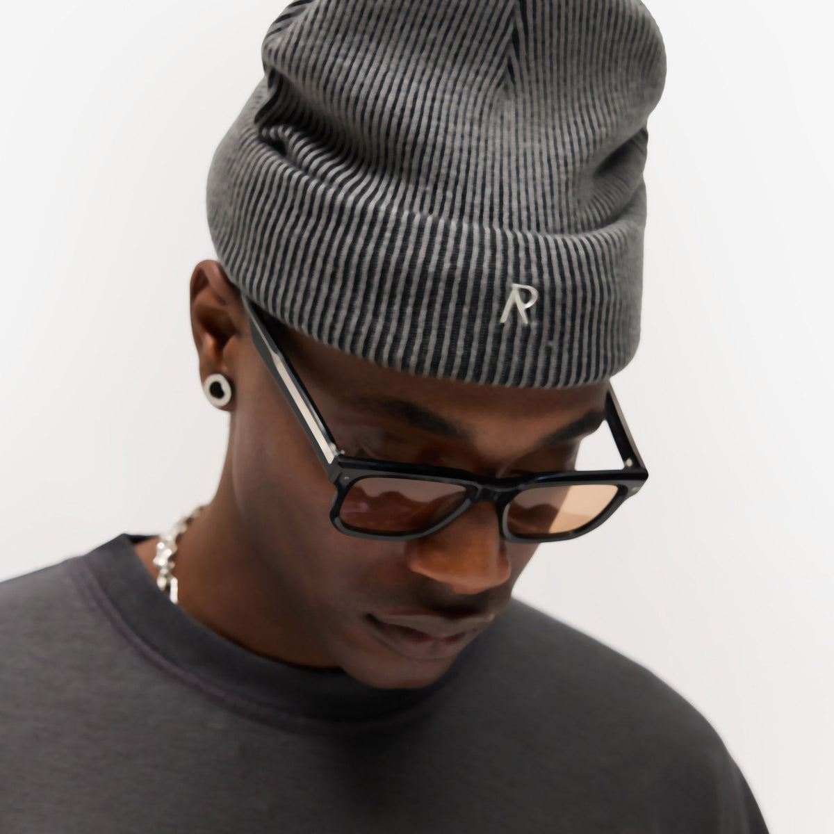 Grey Rib Knit Beanie | Beanies | REPRESENT