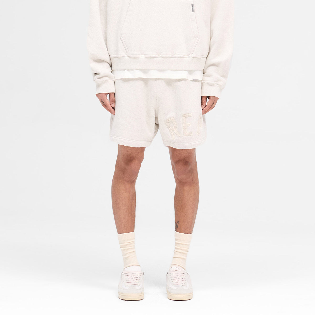 Rep Applique Shorts - Cream Marl | REPRESENT