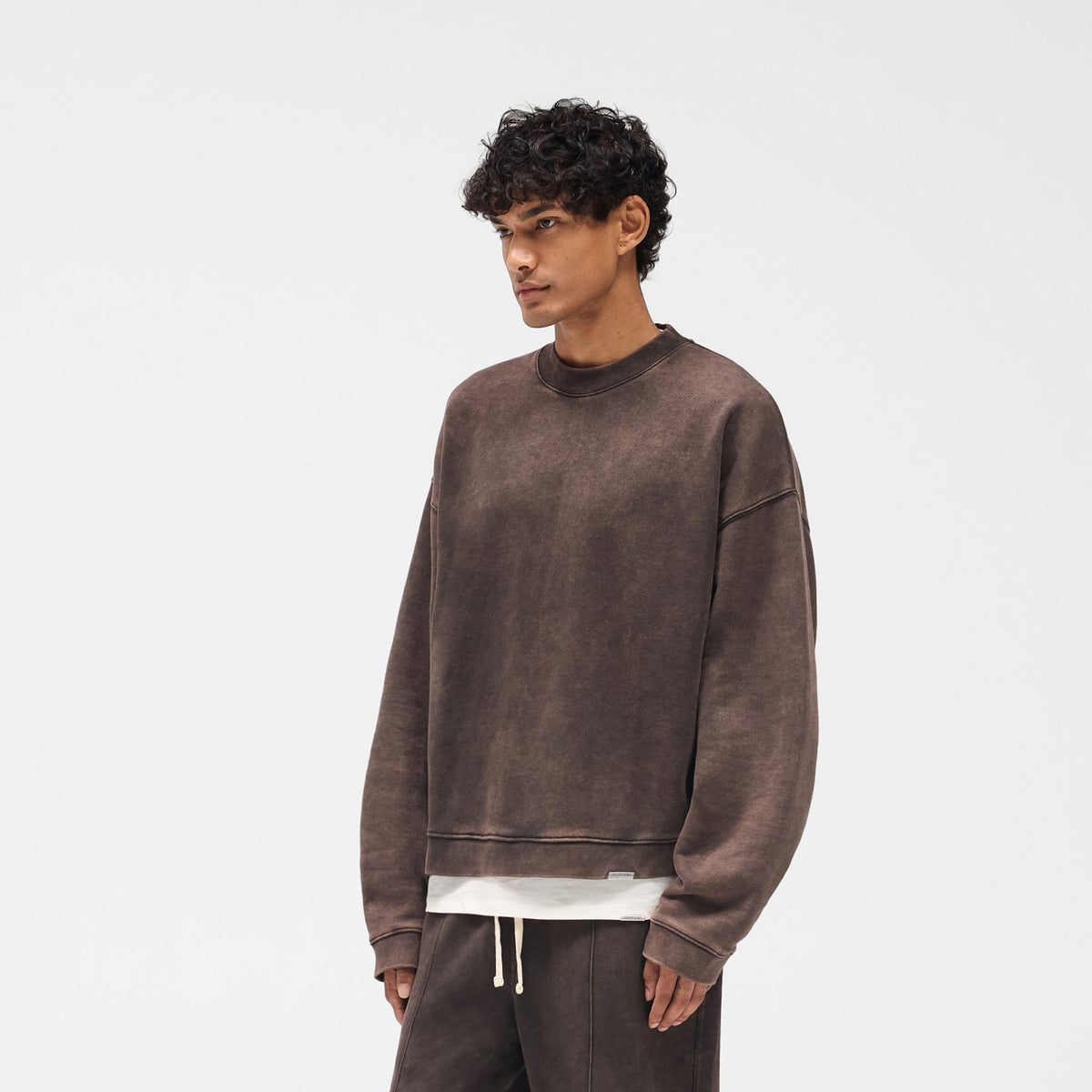 Initial Boxy Sweatshirt | Coffee | REPRESENT