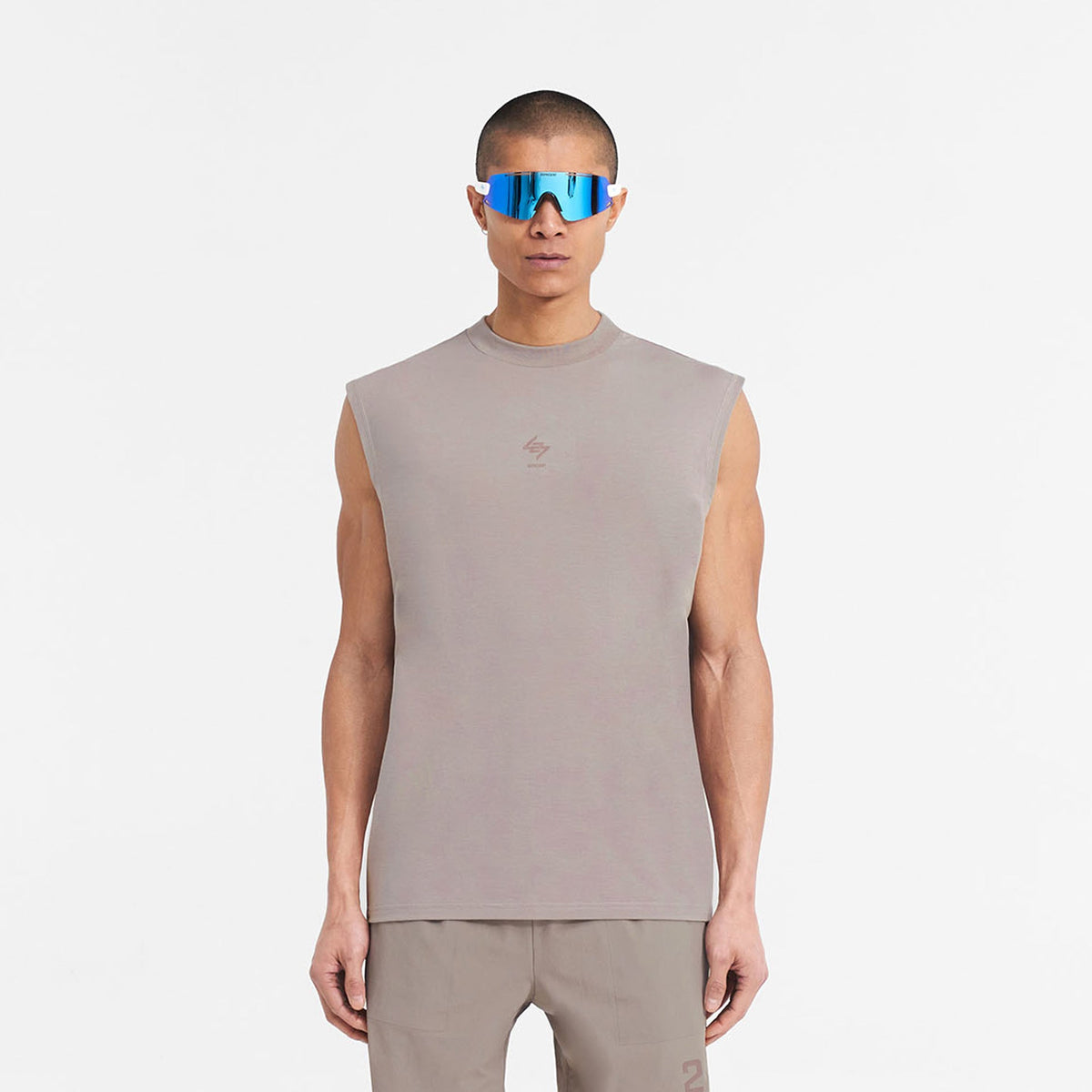 Brown Oversized Gym Tank | 247 | REPRESENT