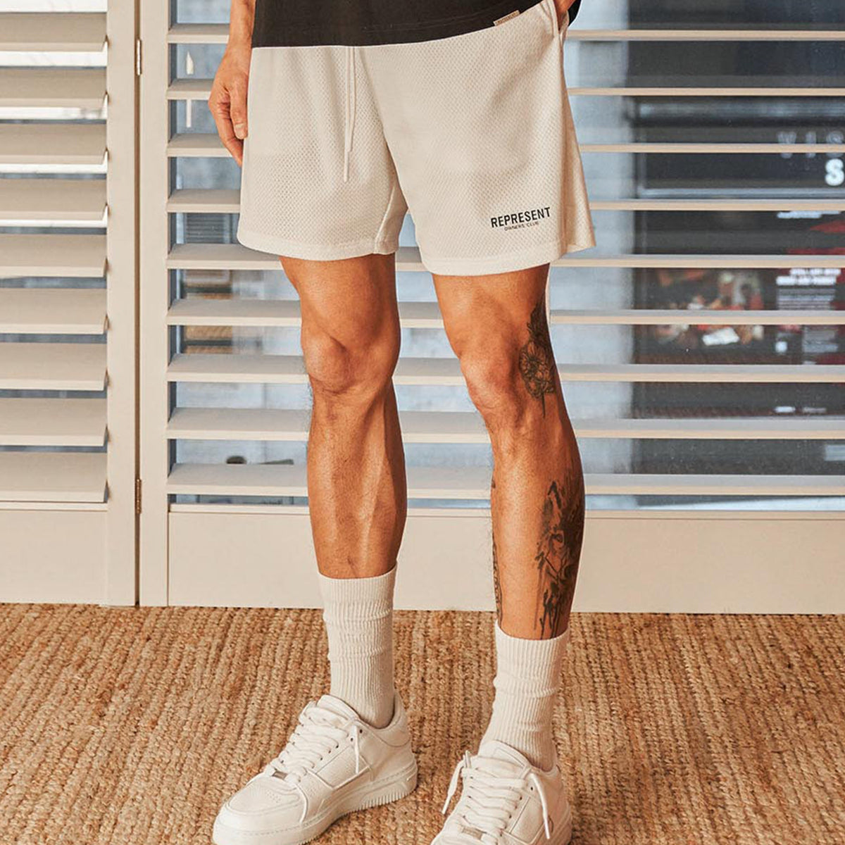 Represent Owners Club Mesh Shorts | Flat White Shorts | Represent ...